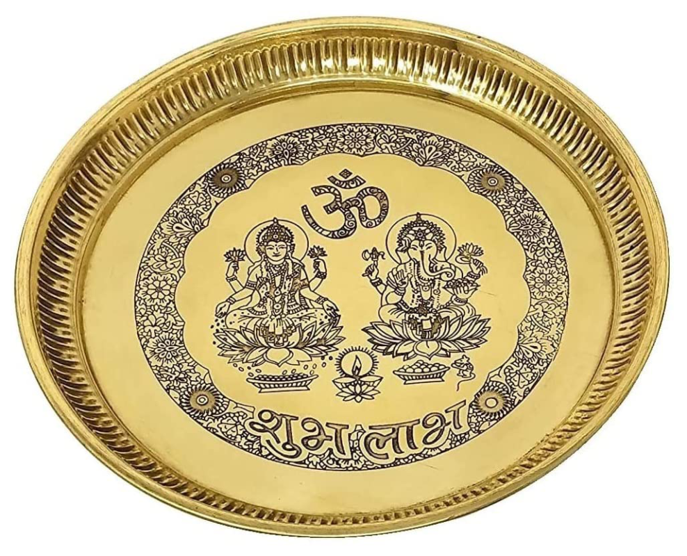 Brass Pooja Thali, Pooja Plate, Traditional Aarti Thali, Pooja Aarti ...