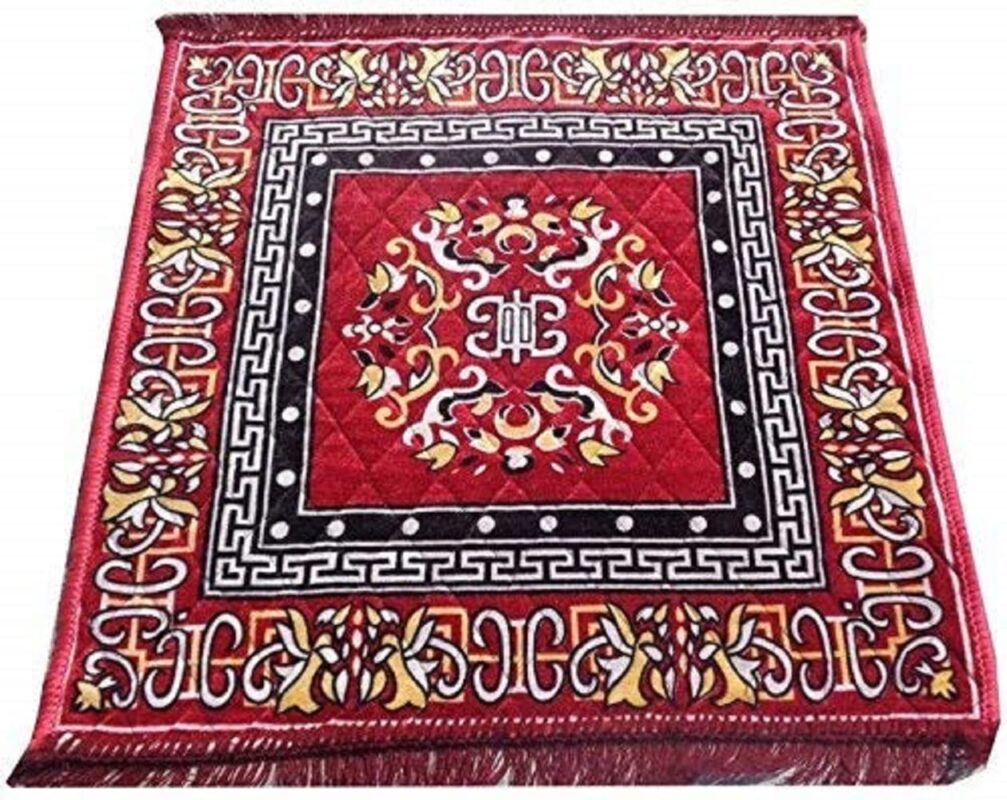 Red Velvet Asan, Rubber Pooja Mat, Velvet Pooja Mat, Pooja Asan, Red ...